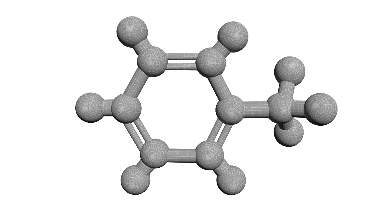 Toluene molecule c7h8 3D model - TurboSquid 1427212