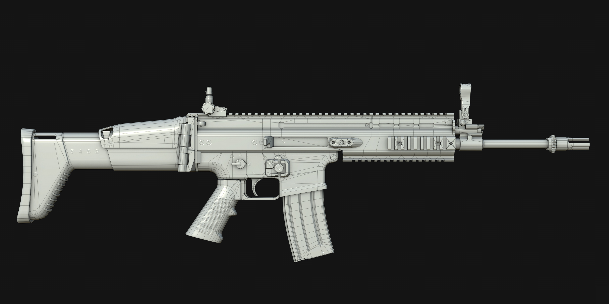 Gun camo scar 3D model - TurboSquid 1427317