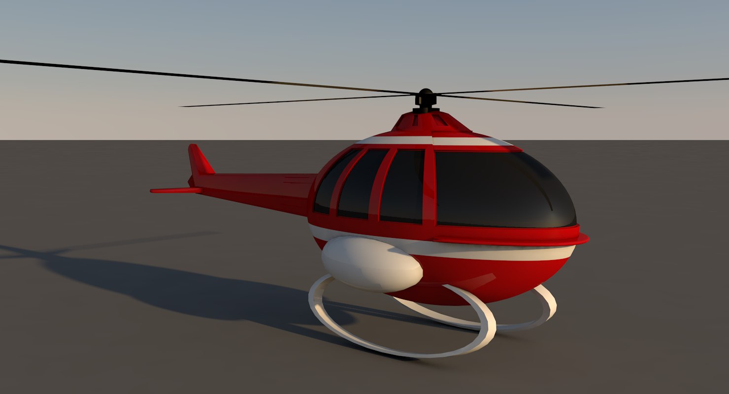 Cartoon helicopter model - TurboSquid 1427639