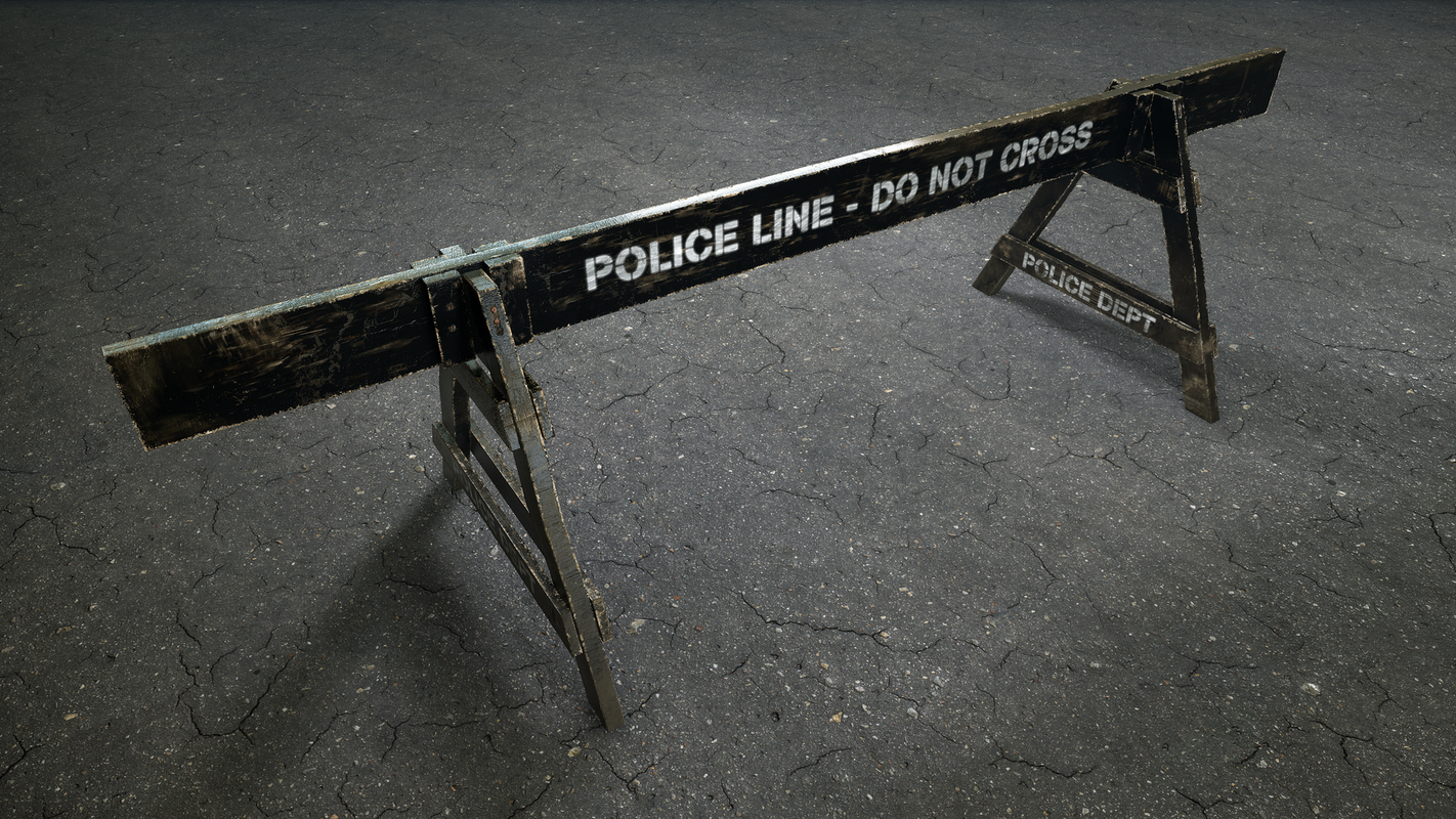 Police barrier wooden model - TurboSquid 1427741