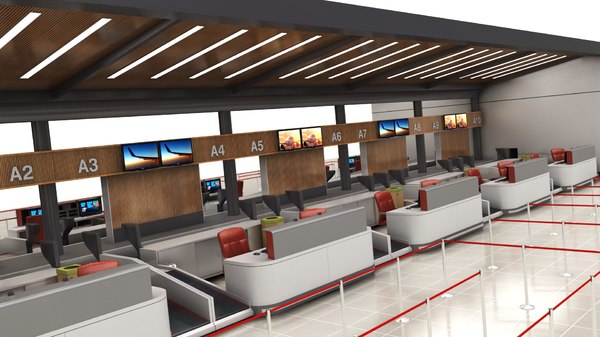 modelo 3d Mostrador de aeropuerto CS Check-in - TurboSquid 1427793
