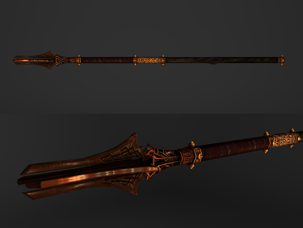 Golden staff 3D model - TurboSquid 1431506