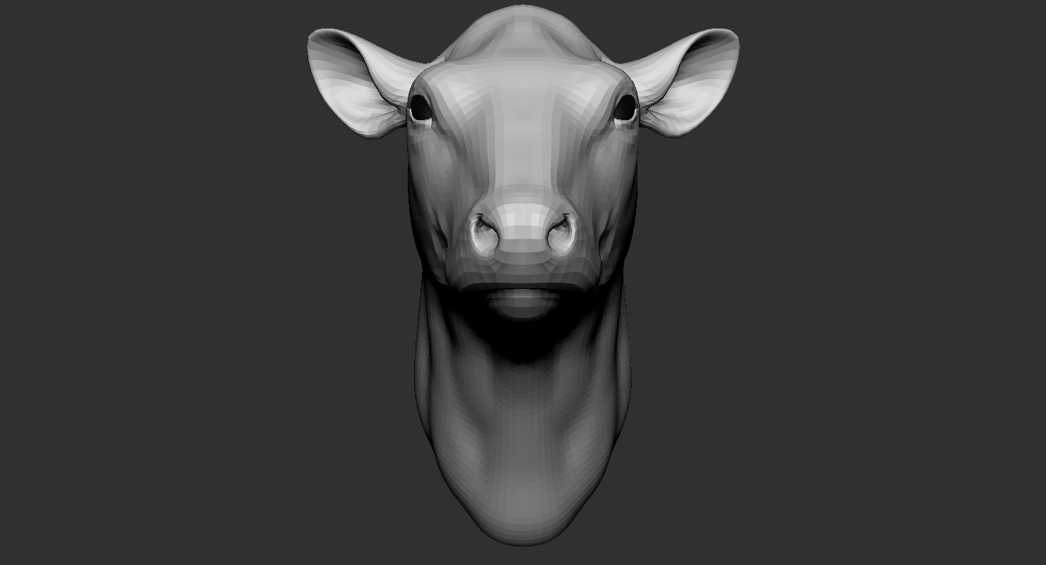 3D model cow head base mesh - TurboSquid 1428012