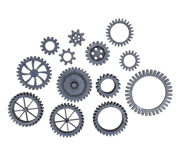 3D модель Основные Low Poly Gears 4 Текстуры - TurboSquid 1428289