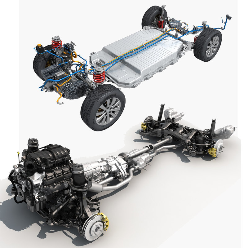 3D chassis electric car model - TurboSquid 1428452