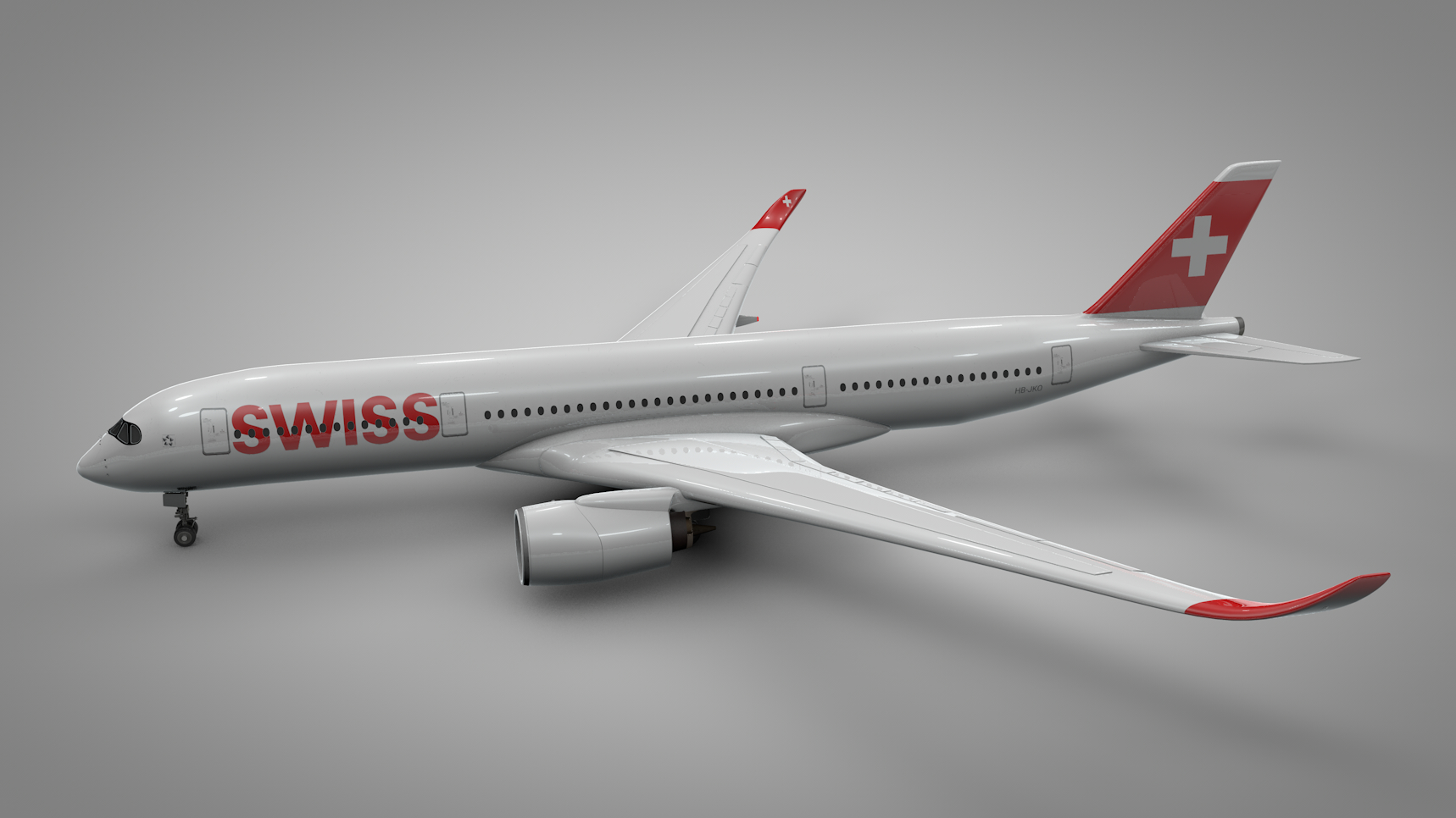 3D airbus a350-900 swiss air model - TurboSquid 1428606