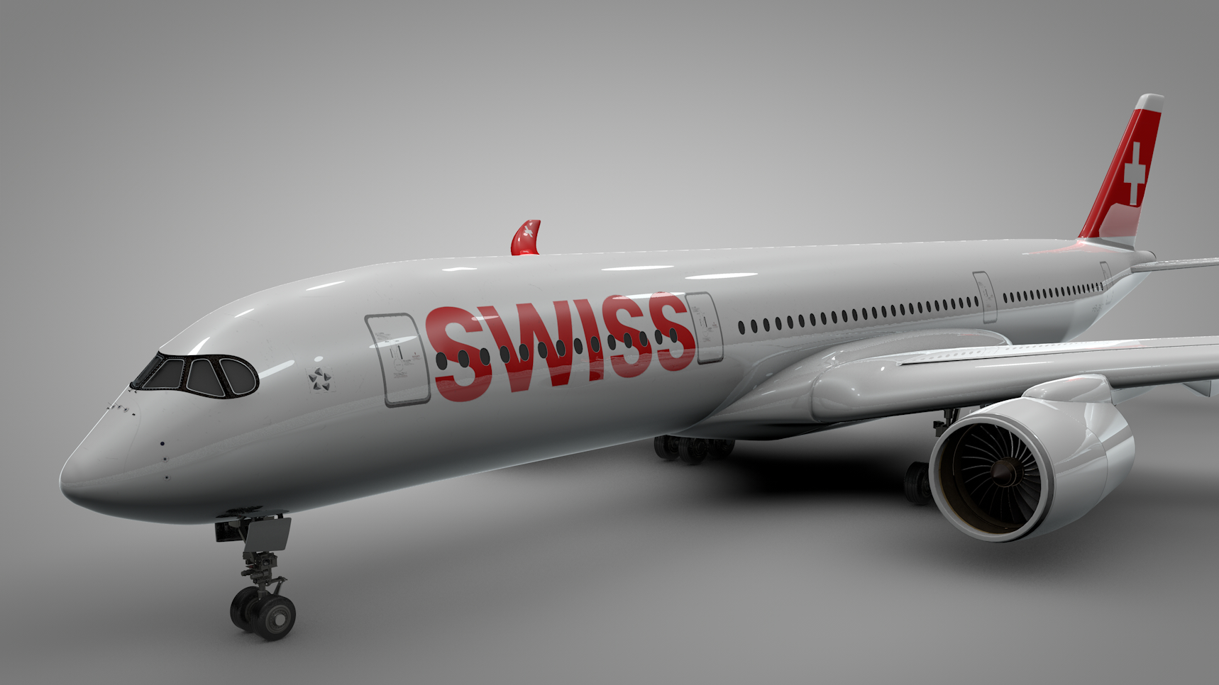 3D airbus a350-900 swiss air model - TurboSquid 1428606