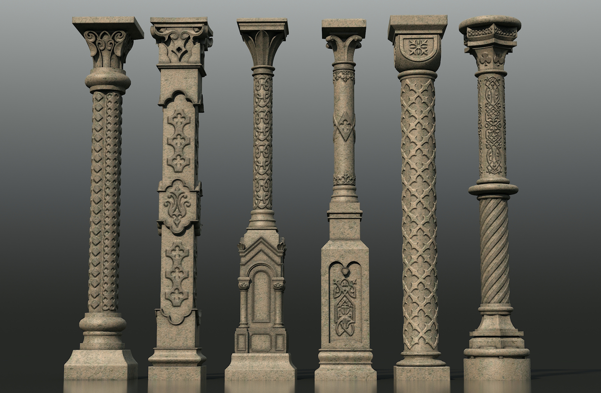 Modello 3D Collezione di colonne gotiche - TurboSquid 1428756