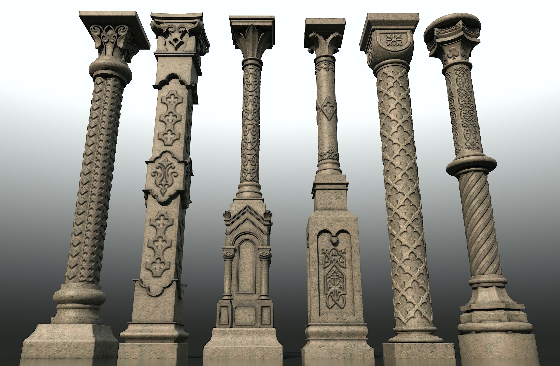 Modello 3D Collezione di colonne gotiche - TurboSquid 1428756