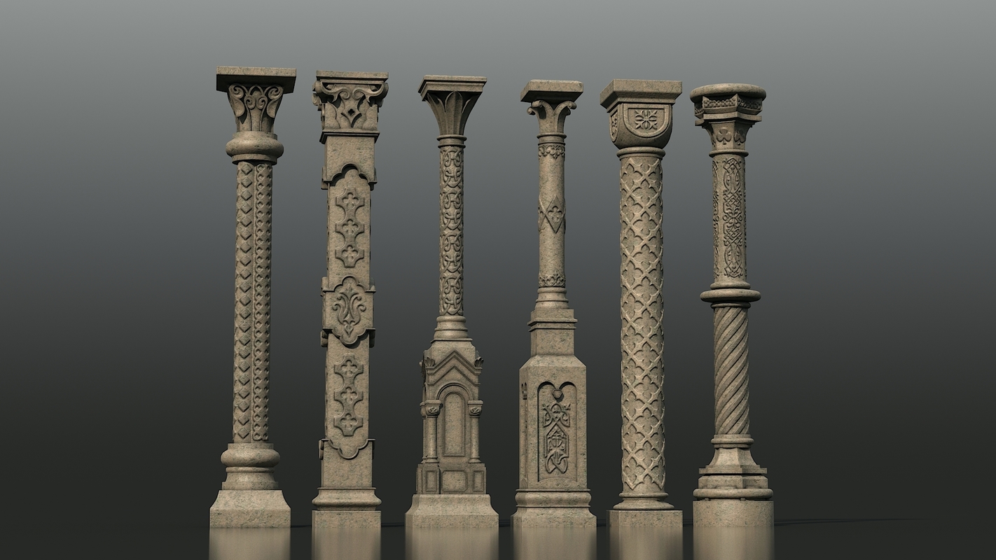 Modello 3D Collezione di colonne gotiche - TurboSquid 1428756