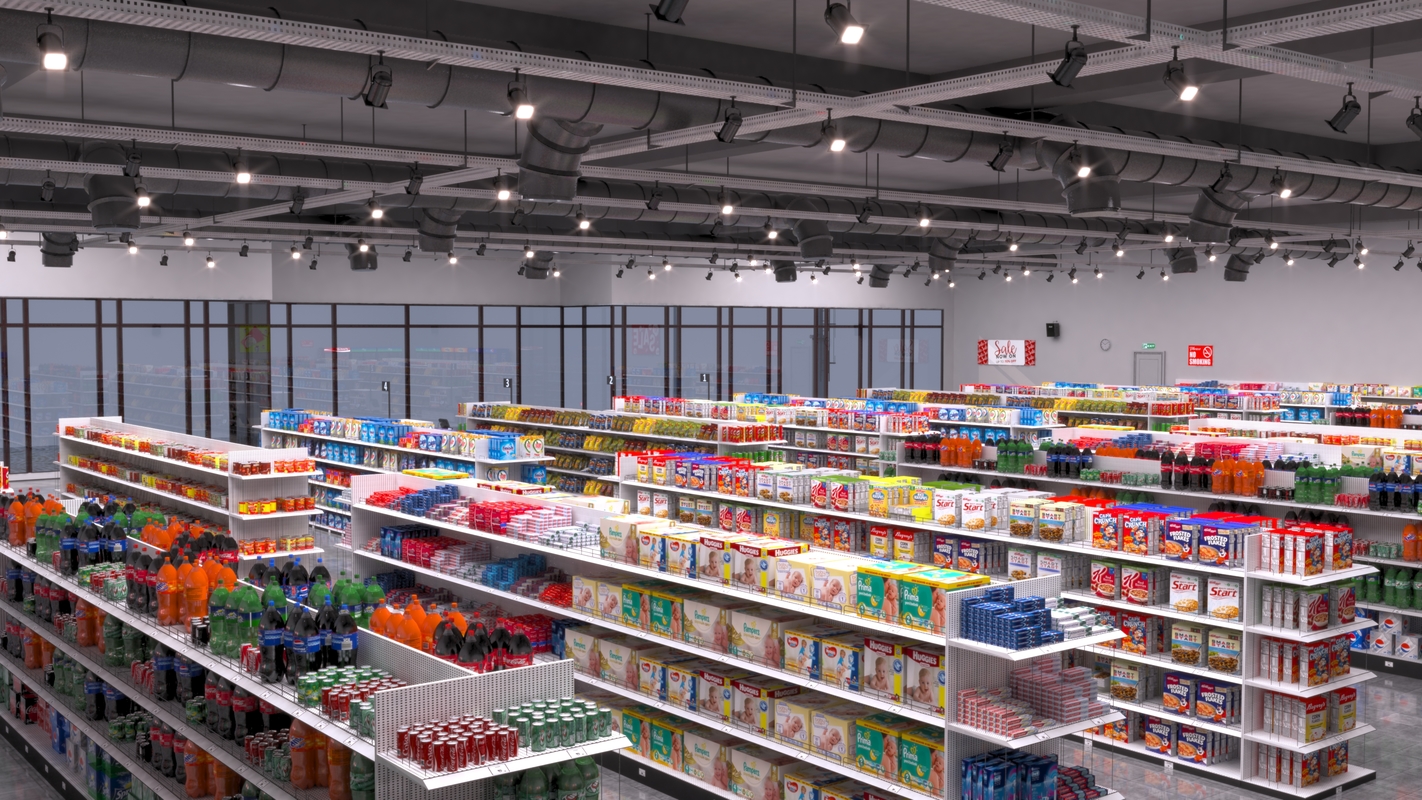 3D supermarket shop - TurboSquid 1428986