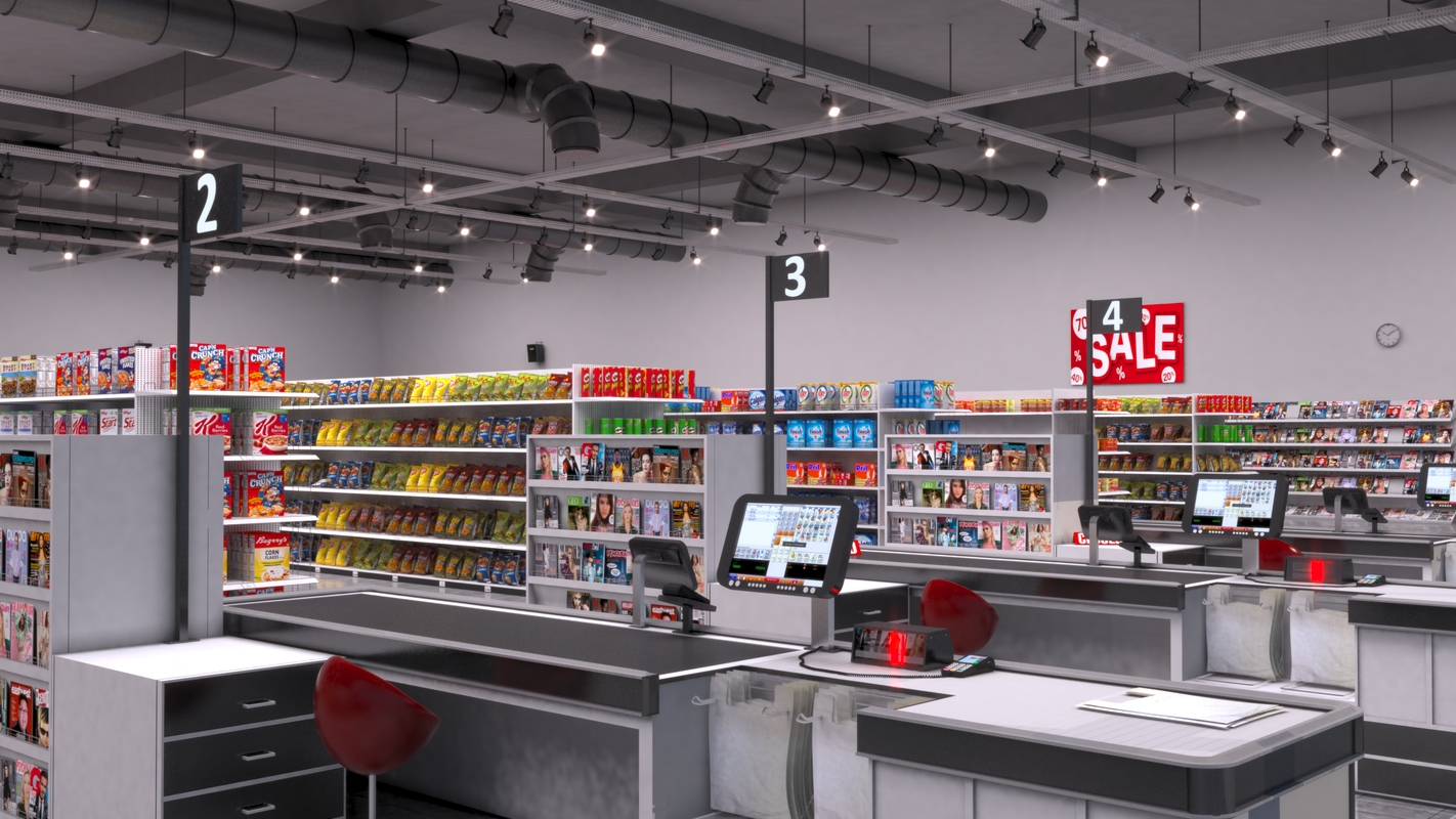 3D supermarket shop - TurboSquid 1428986