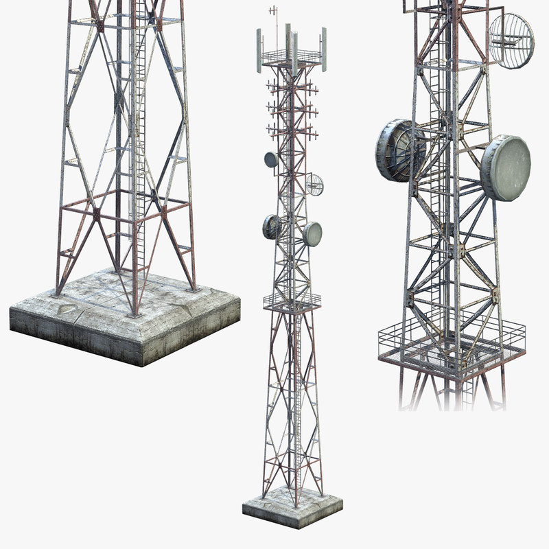 Low-poly communication tower model - TurboSquid 1428992