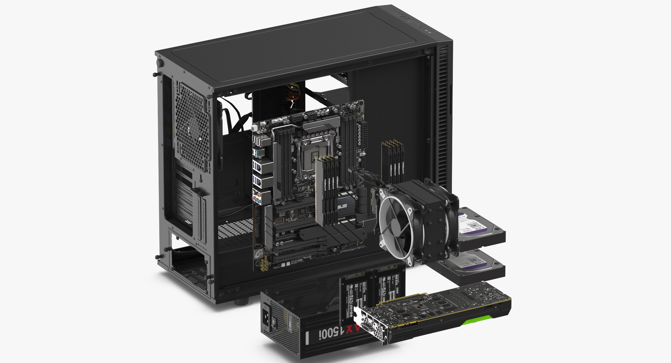 Fractal computer case expanded 3D - TurboSquid 1429094