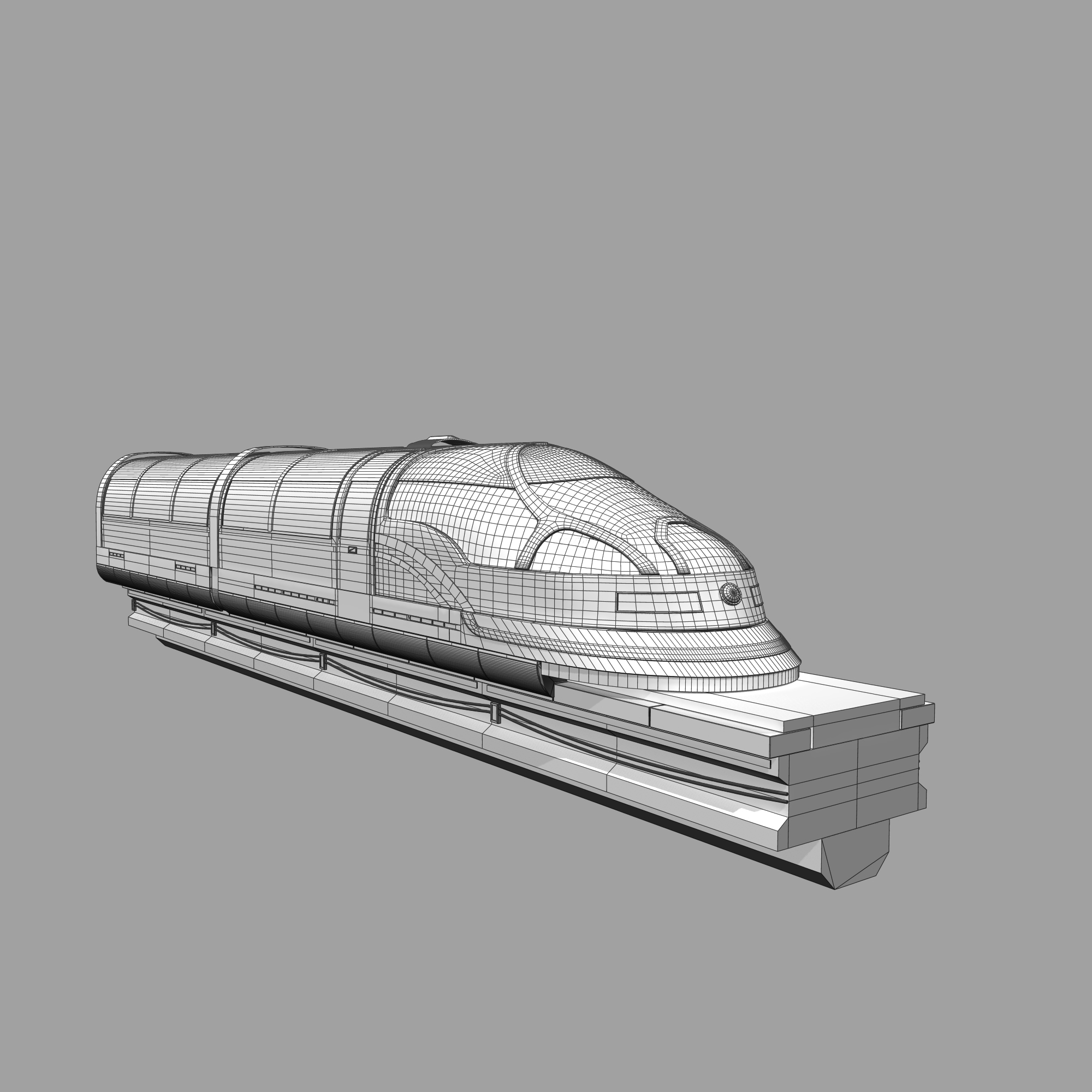 Passenger bullet train 3D model - TurboSquid 1420609