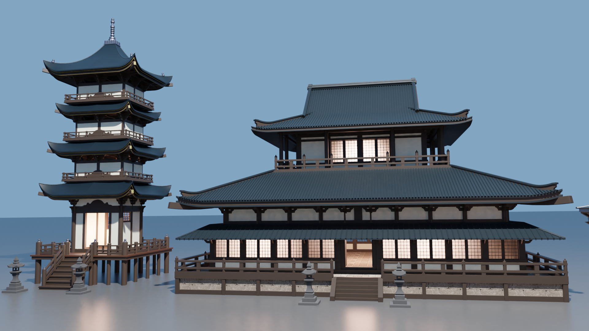 3D model set japanese temples - TurboSquid 1233128