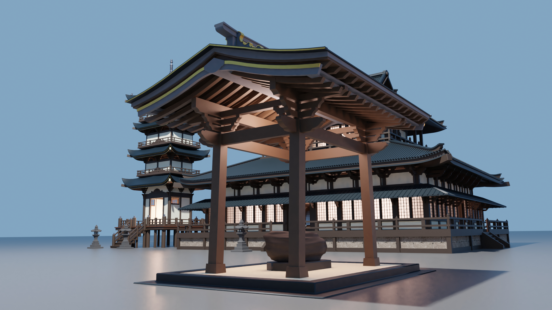 3D model set japanese temples - TurboSquid 1233128