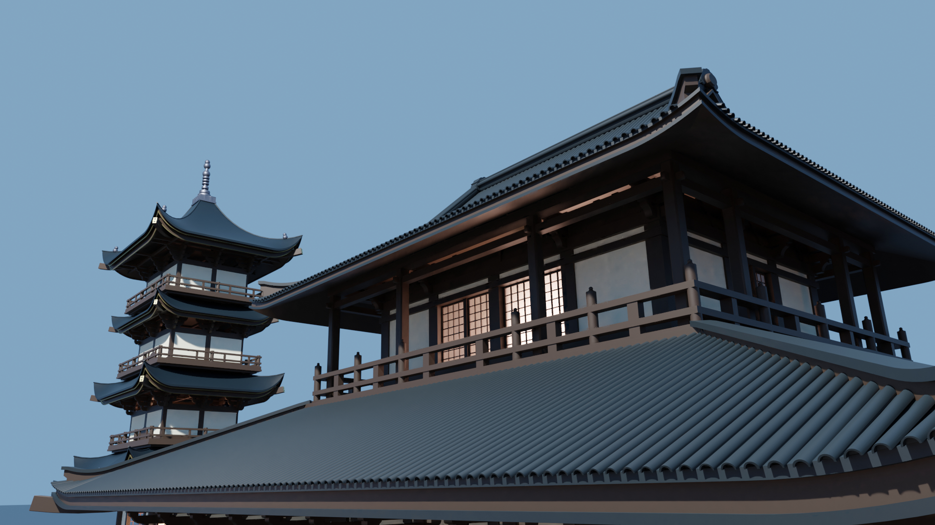 3D model set japanese temples - TurboSquid 1233128