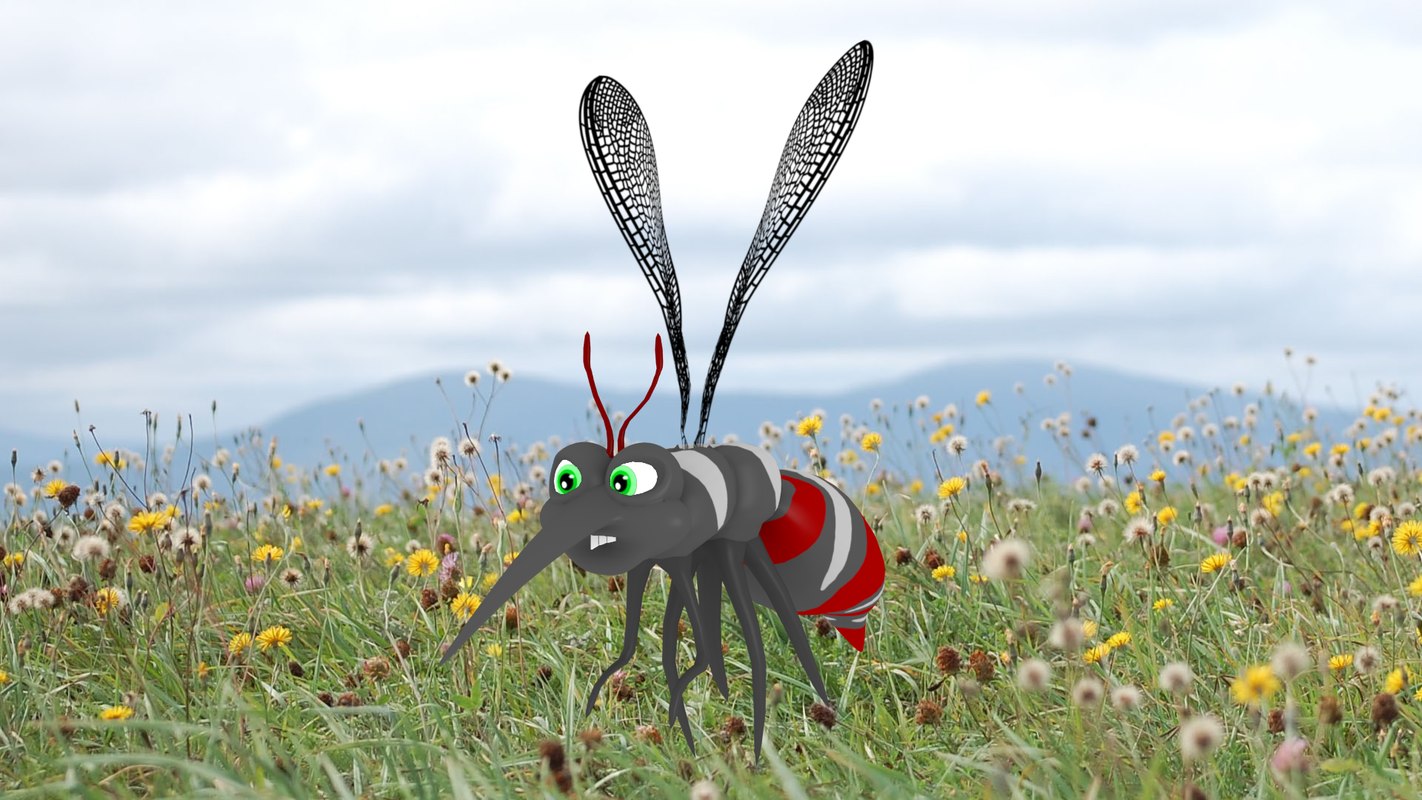 3D mosquito cartoon animation - TurboSquid 1429883