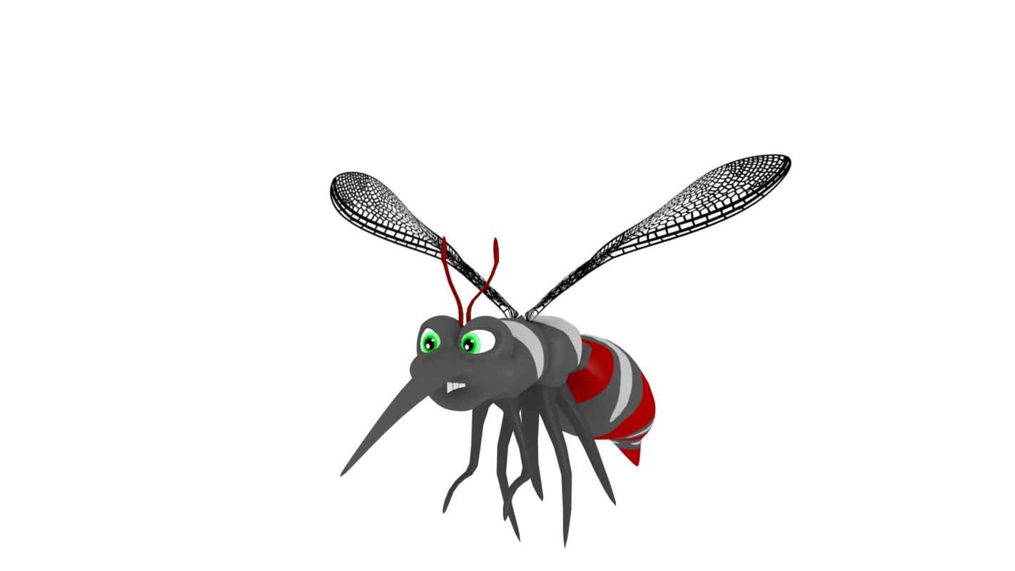 3D mosquito cartoon animation - TurboSquid 1429883
