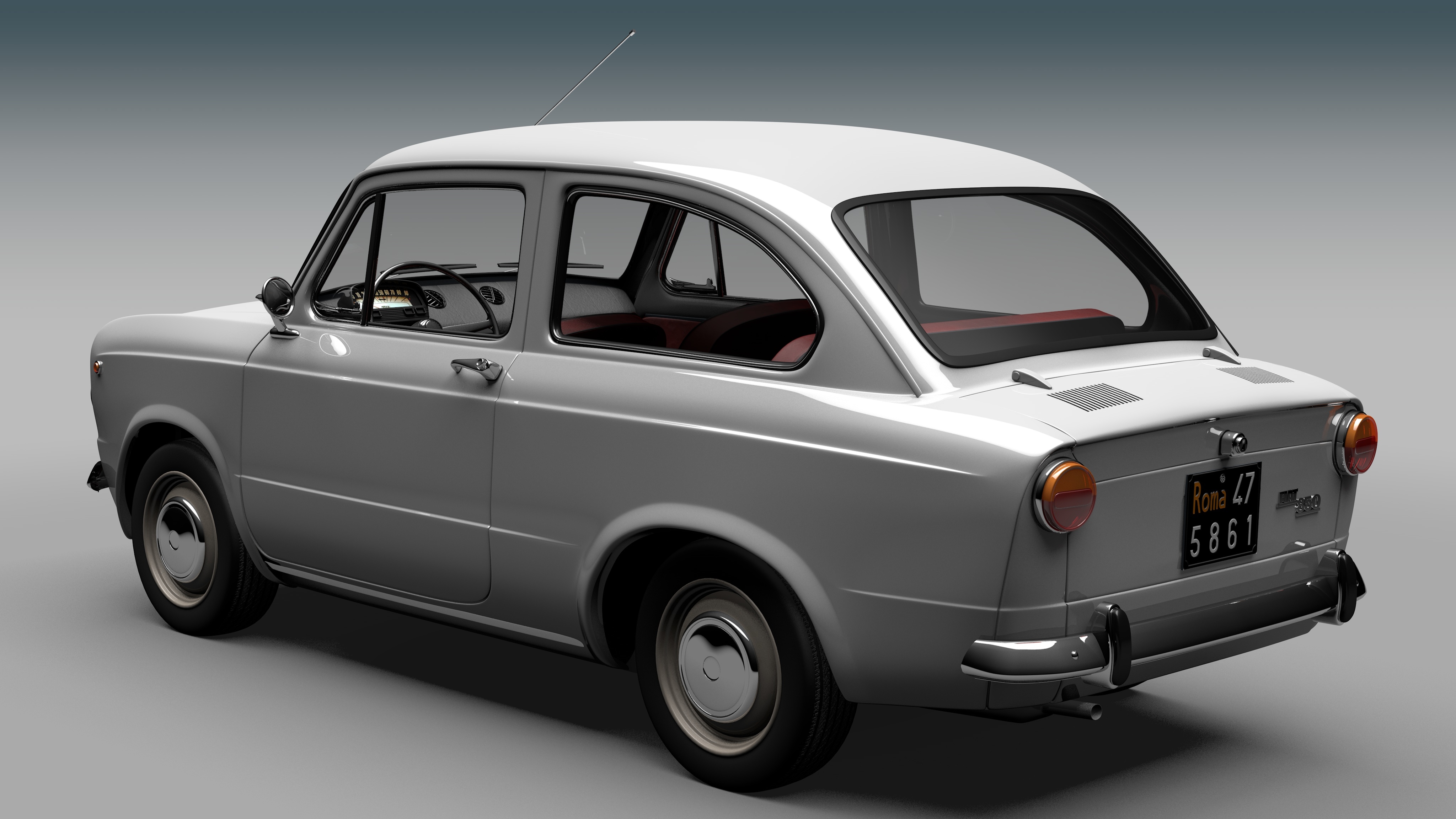 3d model fiat 850 limousine
