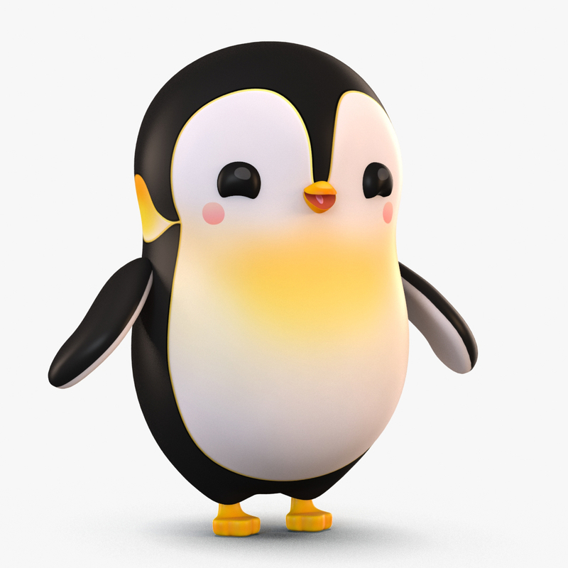 Cute cartoon penguin model - TurboSquid 1429895
