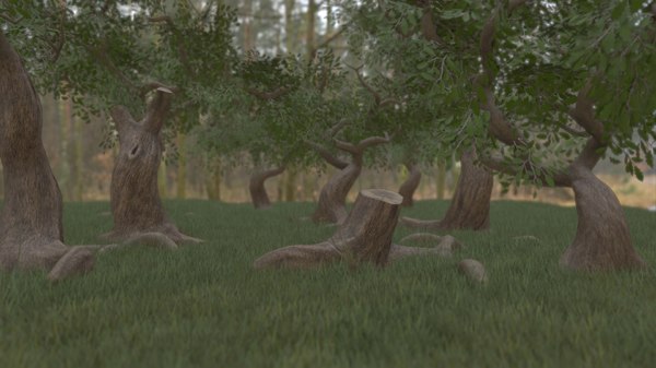 3d human face relief tree stump model