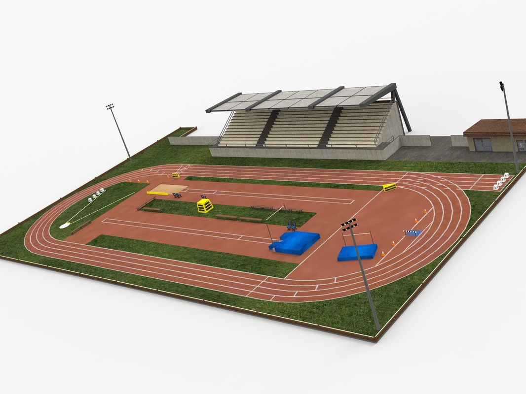 Athletics track stadium 3D model - TurboSquid 1430310