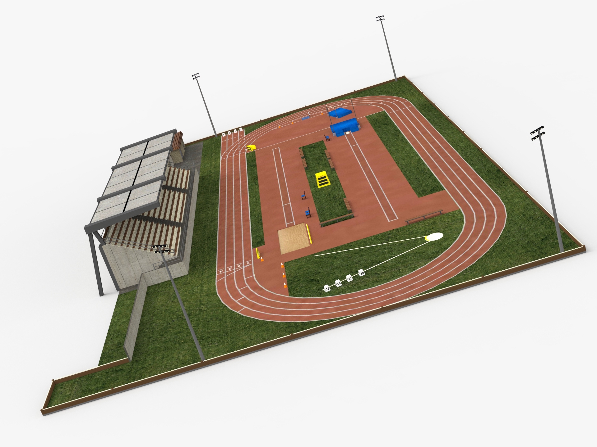 Athletics track stadium 3D model - TurboSquid 1430310