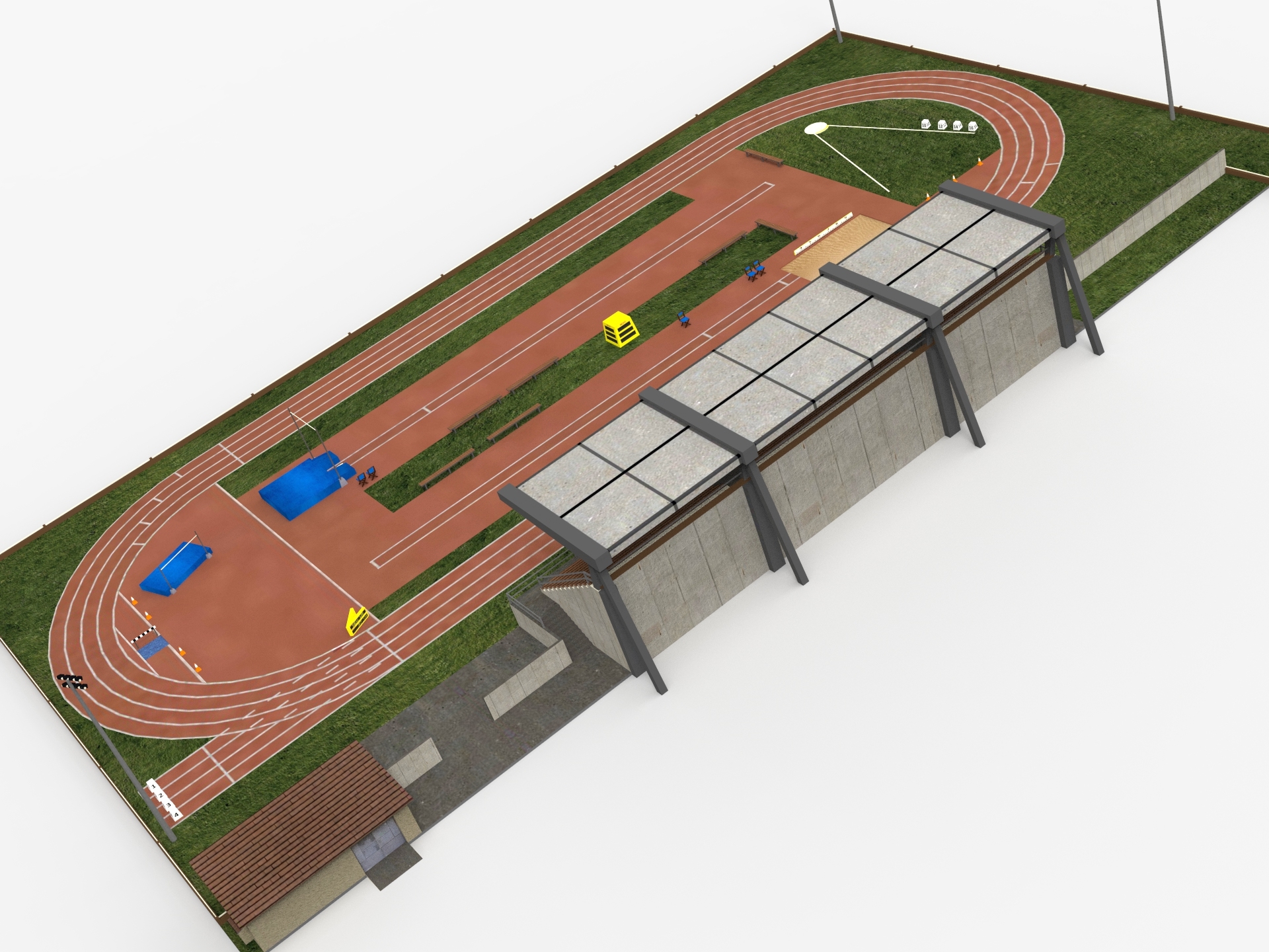 Athletics track stadium 3D model - TurboSquid 1430310