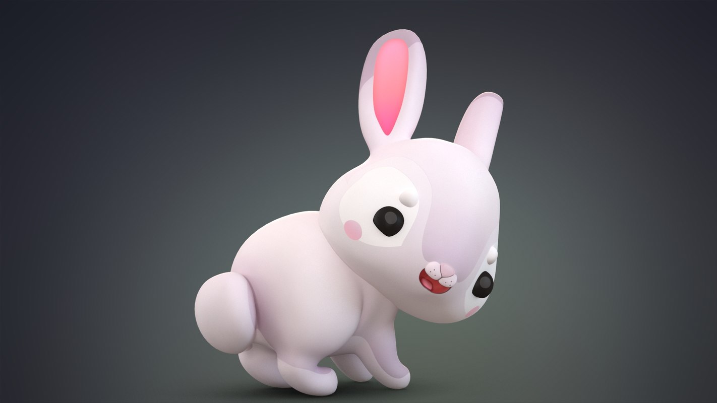 Cute Cartoon Bunny 2 3D Model TurboSquid 1429889