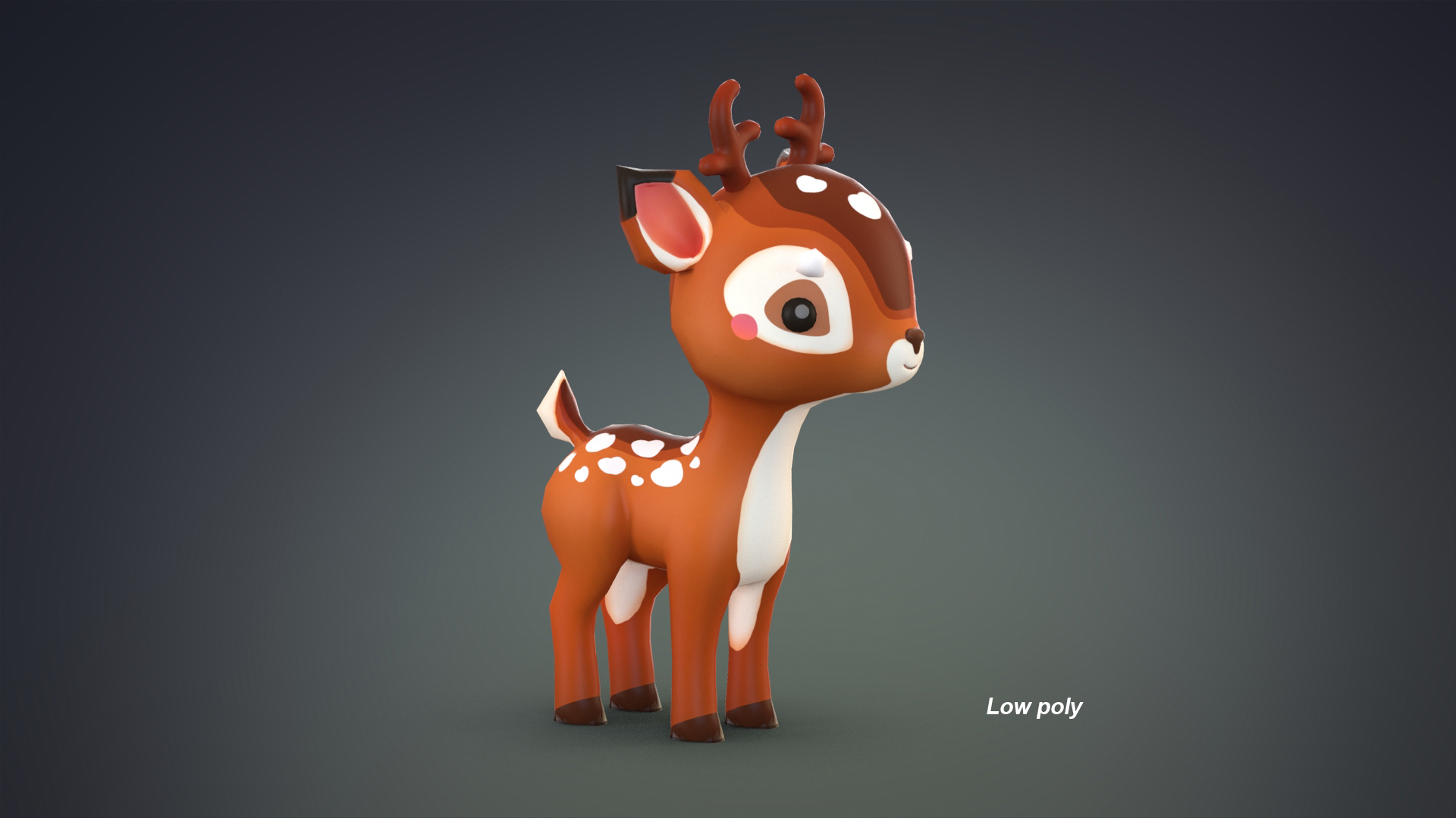 3D cute cartoon deer model - TurboSquid 1429884