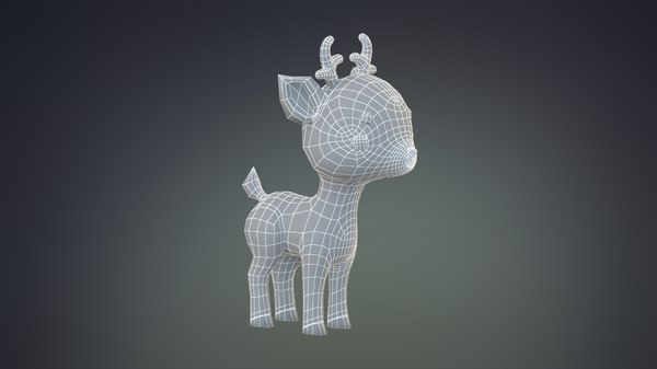 3D cute cartoon deer model - TurboSquid 1429884