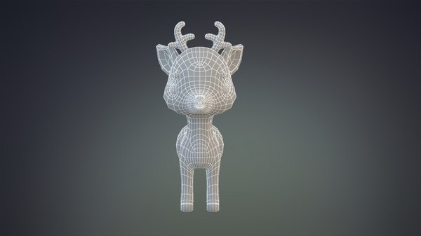 3D cute cartoon deer model - TurboSquid 1429884