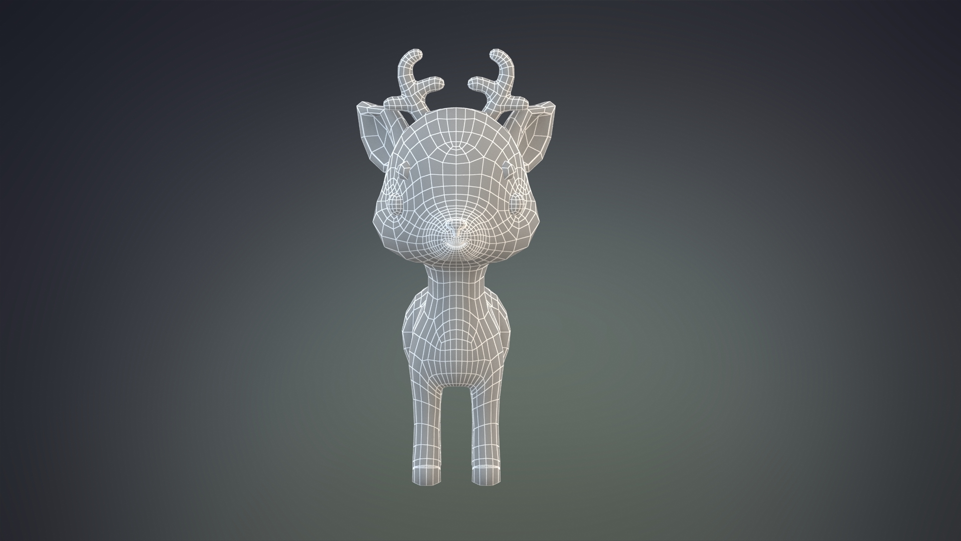 3D cute cartoon deer model - TurboSquid 1429884