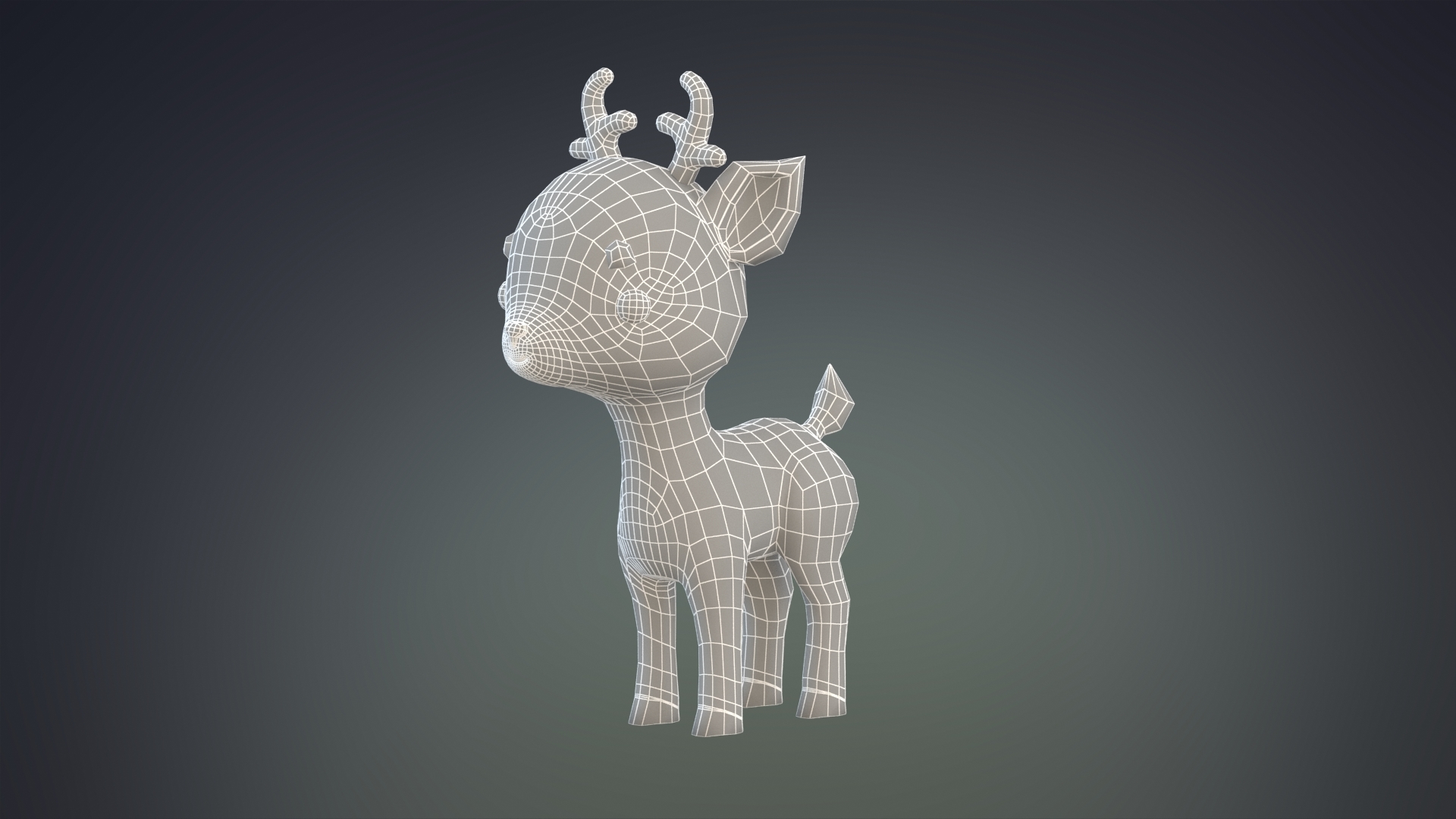 3D cute cartoon deer model - TurboSquid 1429884