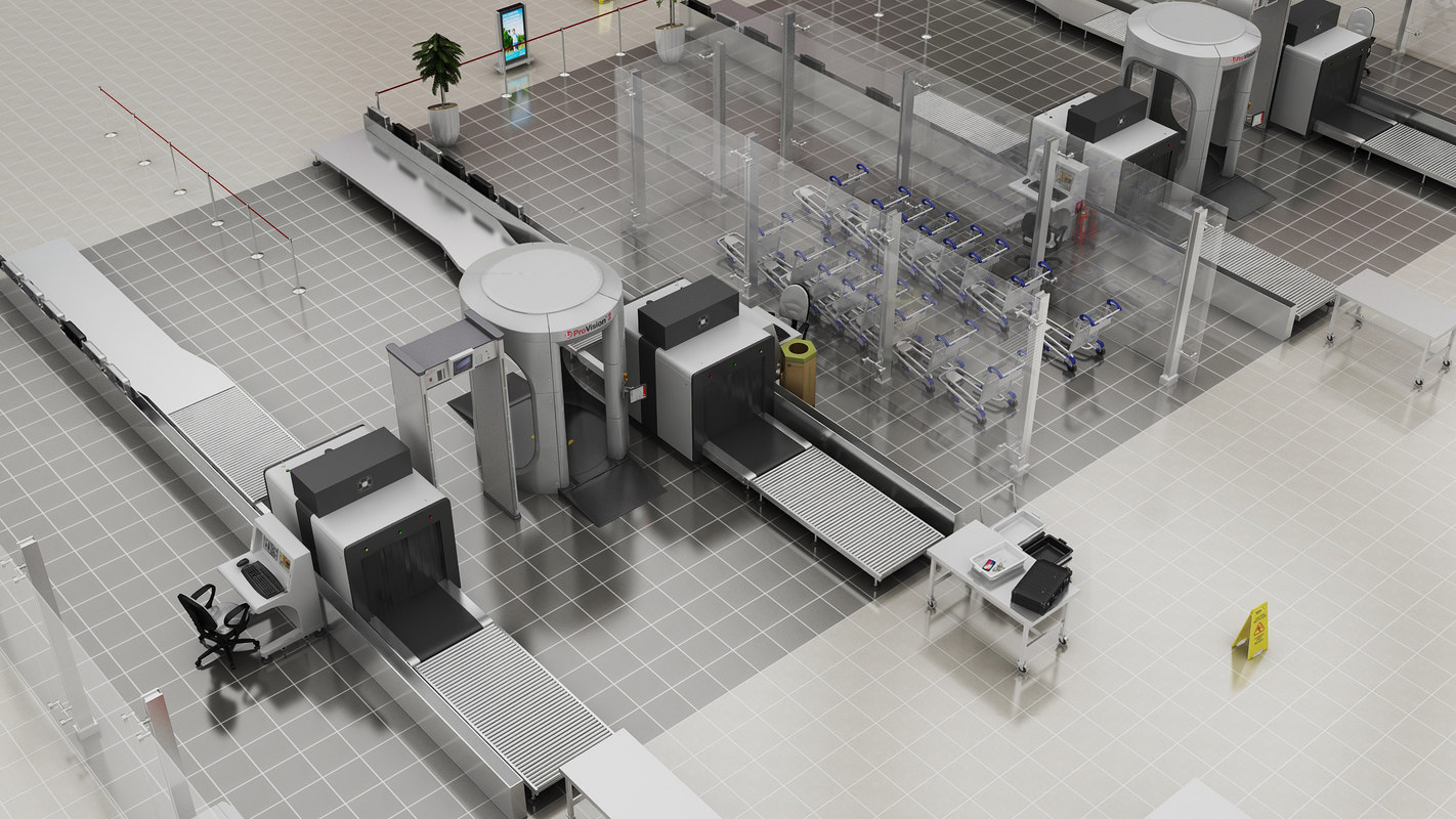 Realistic airport security doors model - TurboSquid 1430789