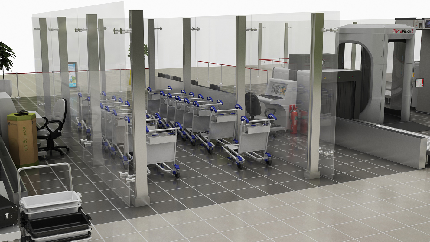 Realistic airport security doors model - TurboSquid 1430789