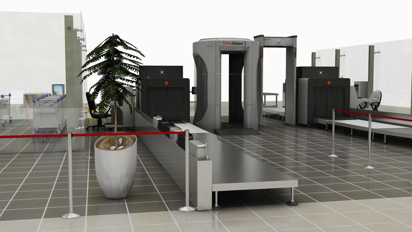 Realistic airport security doors model - TurboSquid 1430789