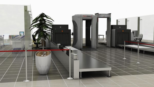 Realistic airport security doors model - TurboSquid 1430789