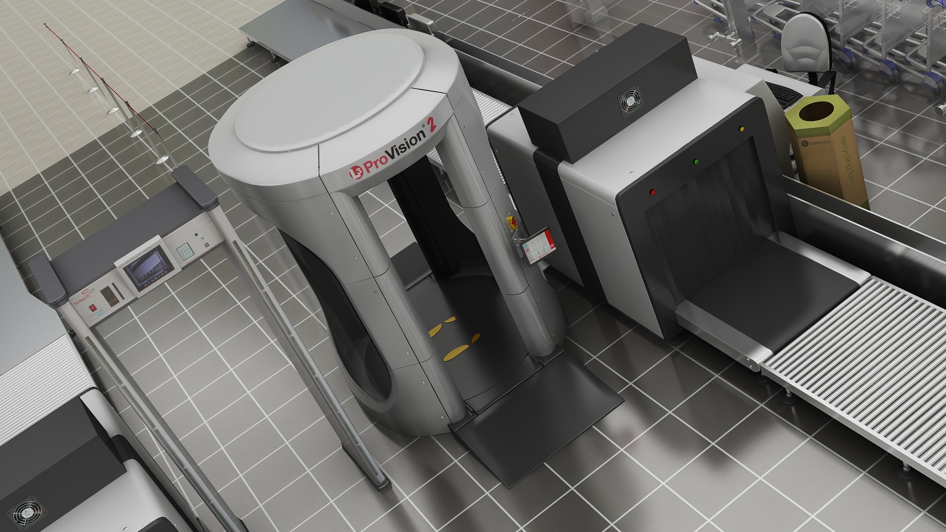Realistic airport security doors model - TurboSquid 1430789