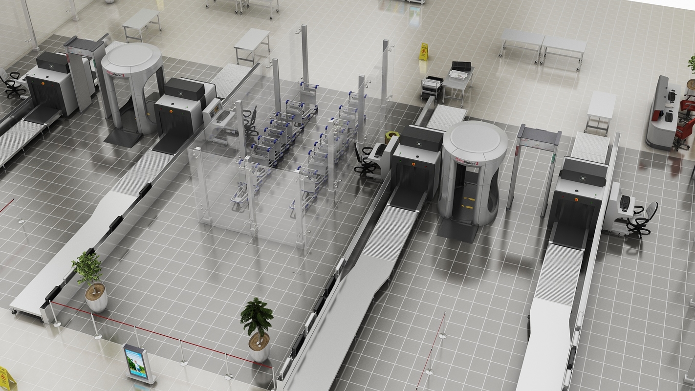 Realistic airport security doors model - TurboSquid 1430789