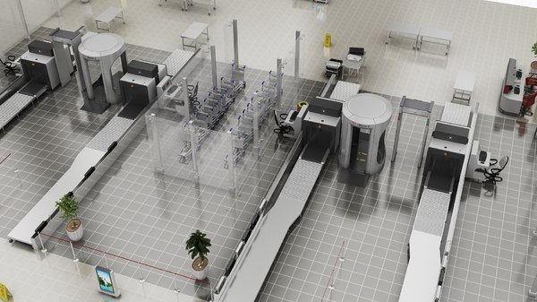 Realistic airport security doors model - TurboSquid 1430789