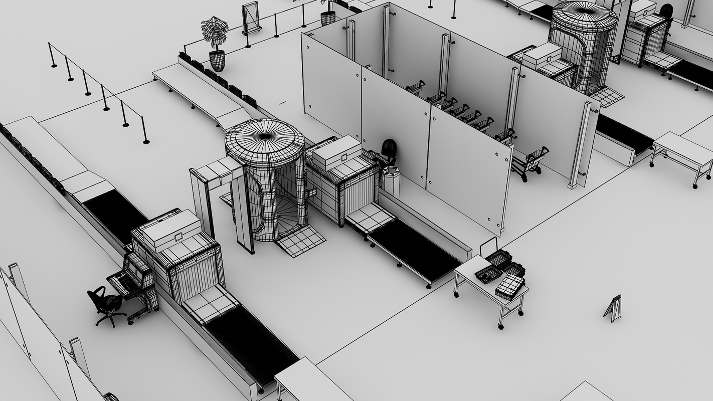 Realistic airport security doors model - TurboSquid 1430789