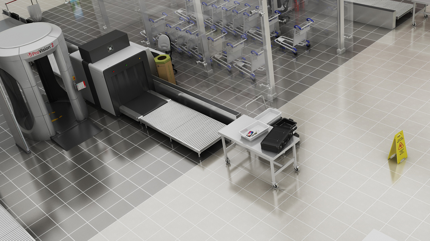 Realistic airport security doors model - TurboSquid 1430789