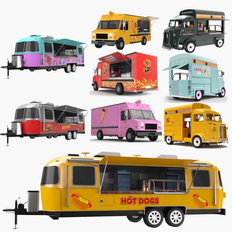 Food trucks model - TurboSquid 1430820