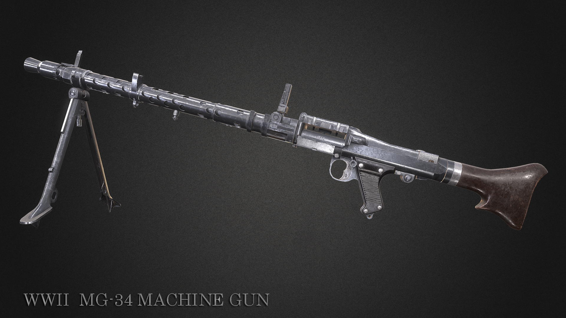 3D mg34 videogame asset model - TurboSquid 1430842