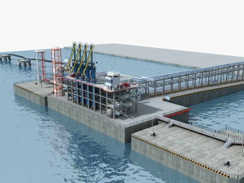 Lng loading wharf model - TurboSquid 1431081