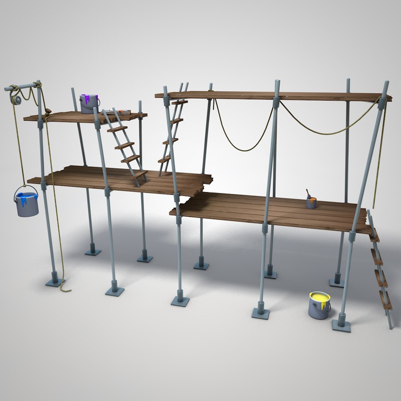 Cartoon scaffolding model - TurboSquid 1431174