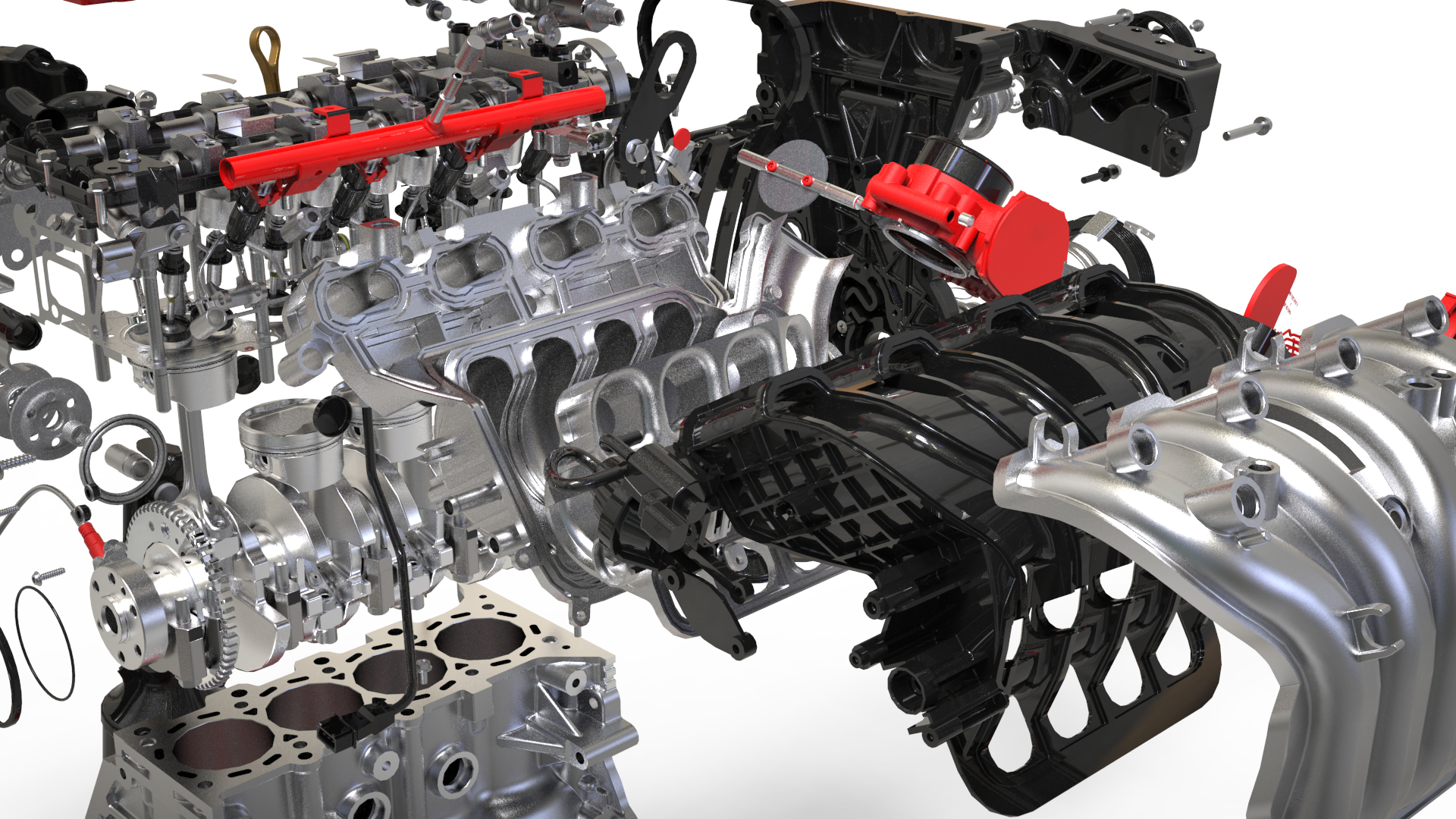 Silnik mechaniczny silnik spalinowy model 3D Low-poly Model 3D ...